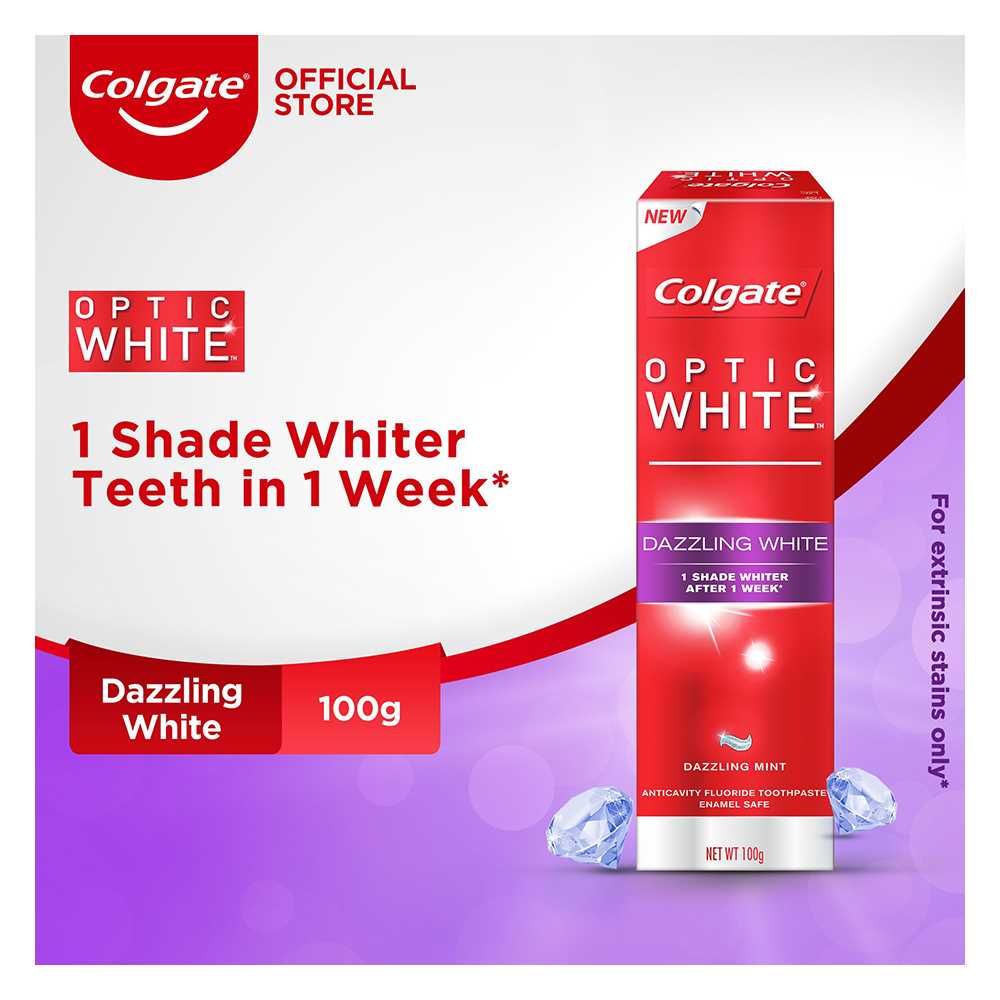 Buy Colgate Optic White Dazzling White Dazzling Mint Toothpaste 100g ...