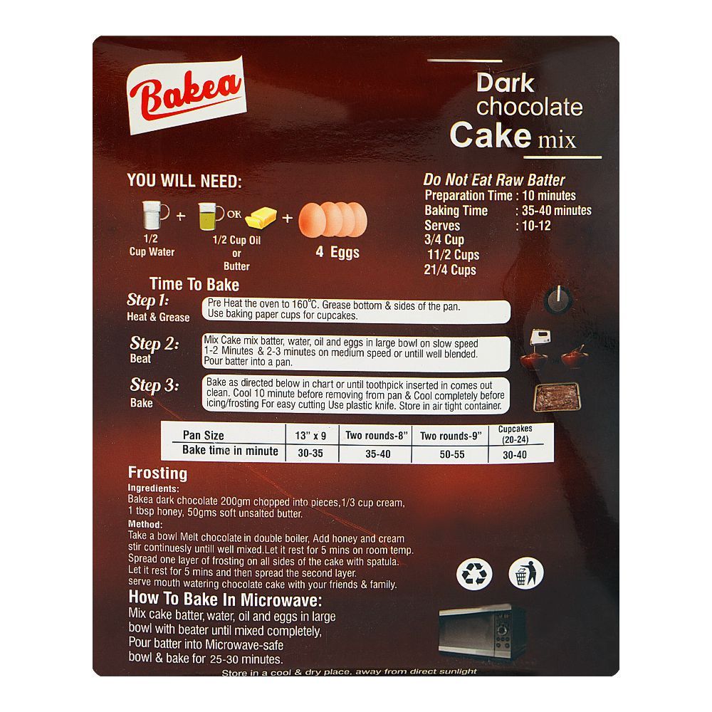 Buy Bakea Dark Chocolate Cake Mix, 430g Online at Special Price in ...