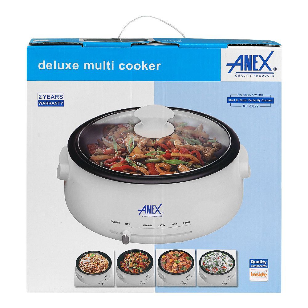 Anex Deluxe Multi Cooker, 1350W, 220-240V, 4 Liters, White, AG-2022