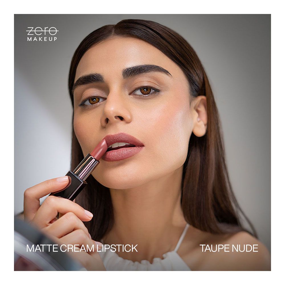 ZERO Makeup Matte Cream Lipstick, Taupe Nude, 4.5g