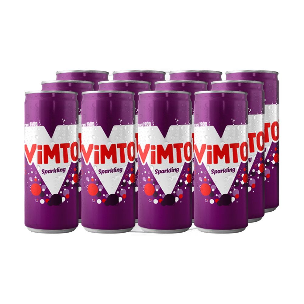 Buy Pakola Vimto Sparkling Fruit Flavour Drink Can 250ml, 12 Pieces ...