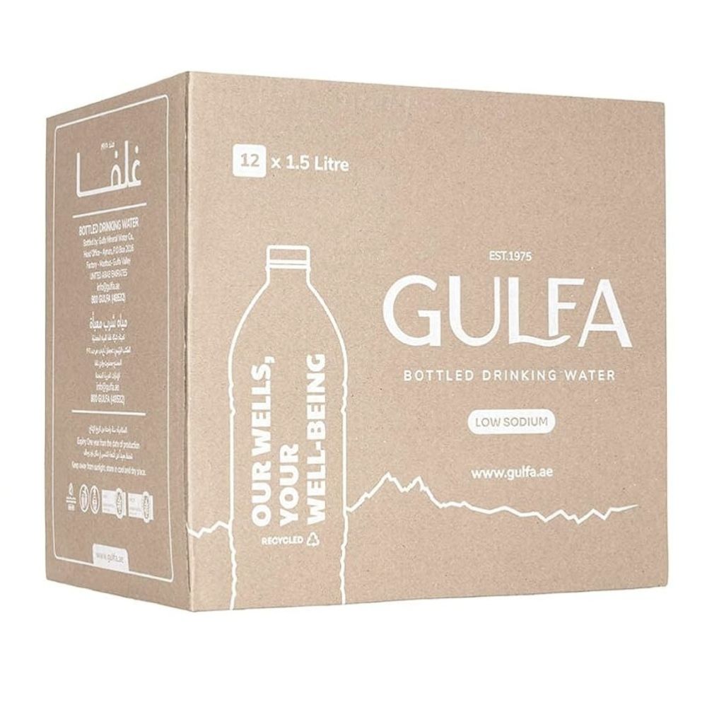 Buy Gulfa Bottled Drinking Water, Low Sodium, 1.5 Liter Each, 12-Pack ...