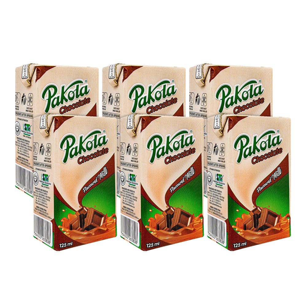 Pakola Yum Chocolate Flavored Milk, 125ml Each, 6-Pack