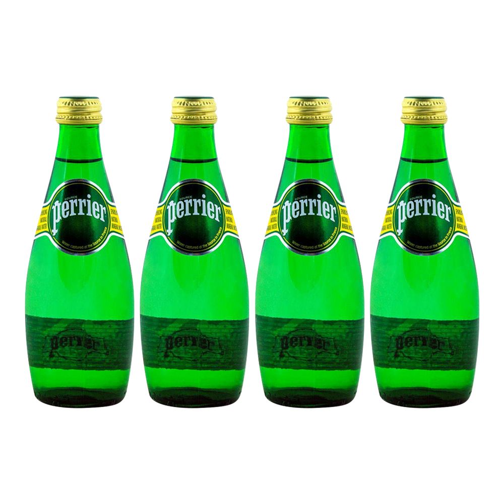 Perrier Sparkling Natural Mineral Water Bottle, 330ml Each, 4-Pack