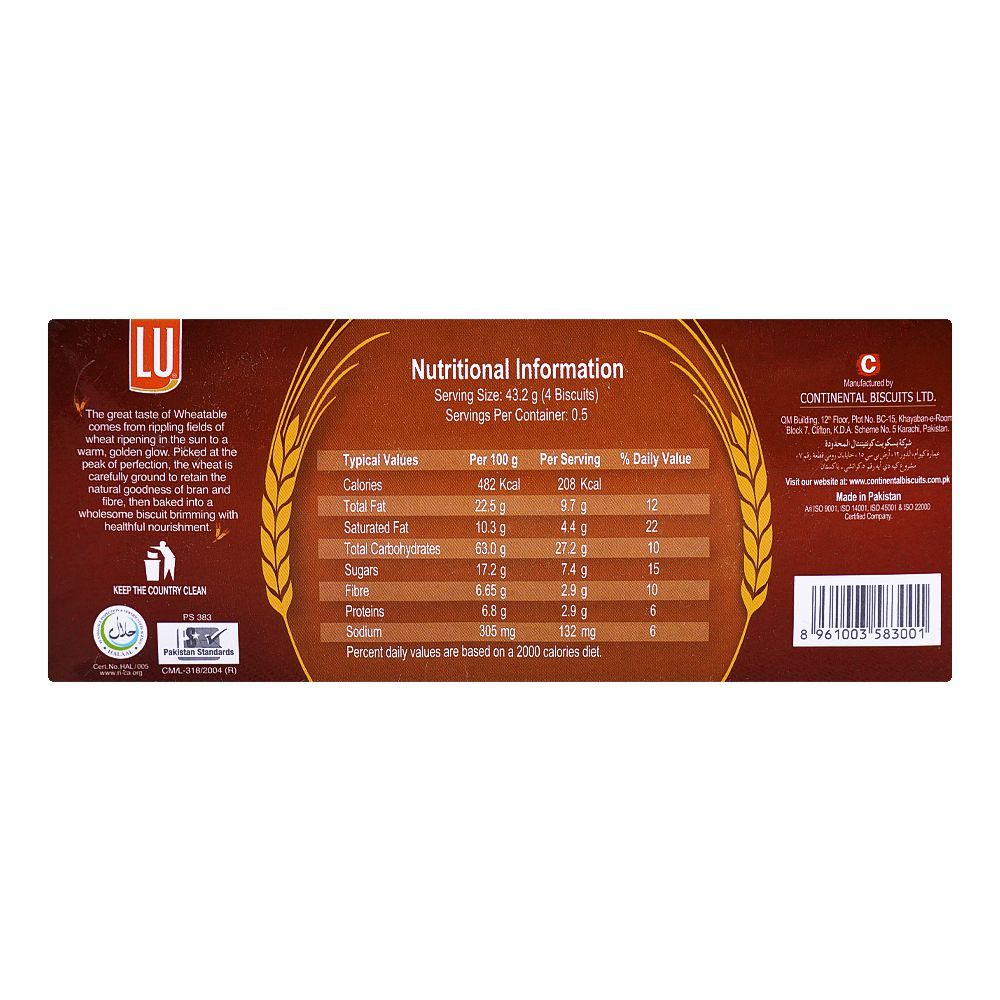 Order LU Wheatable Sugar Free Biscuits, 12 Ticky Packs Online at ...