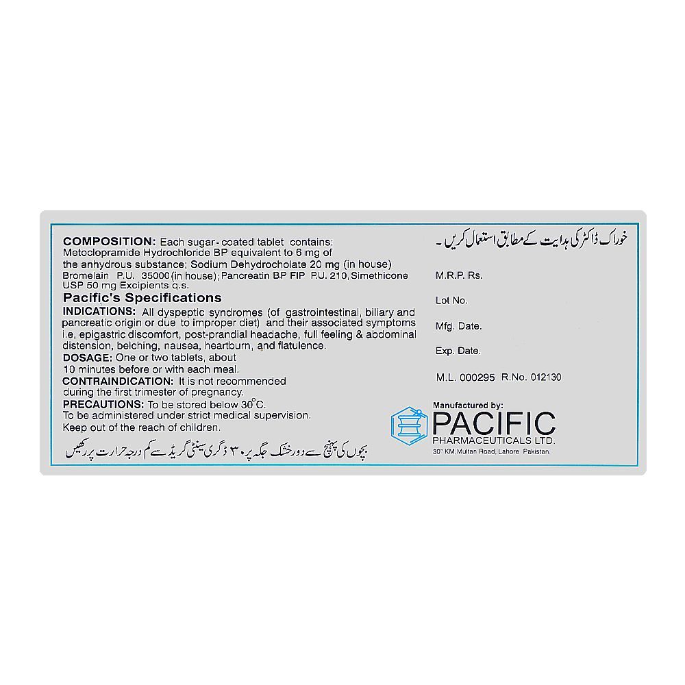 Buy Pacific Pharmaceuticals Plasil With Enzymes Tablet, 30-Pack Online ...