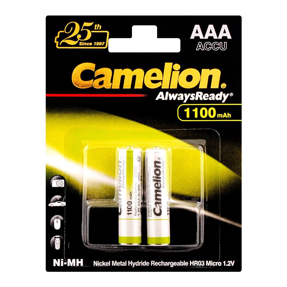 Buy Camelion AAA 1100mAh Ni-MH Rechargeable Battery, 2-Pack, NH ...