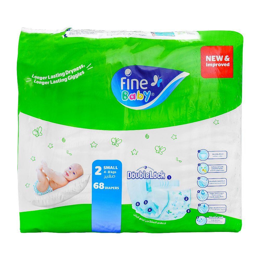 Order Fine Baby Diapers, Small, No. 2, 4-8kg, Jumbo Pack, 68-Pack ...