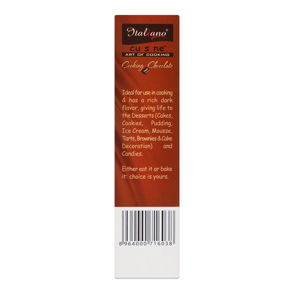 Buy Italiano Cooking Chocolate, Sweetened Dark Chocolate, 500g Online ...