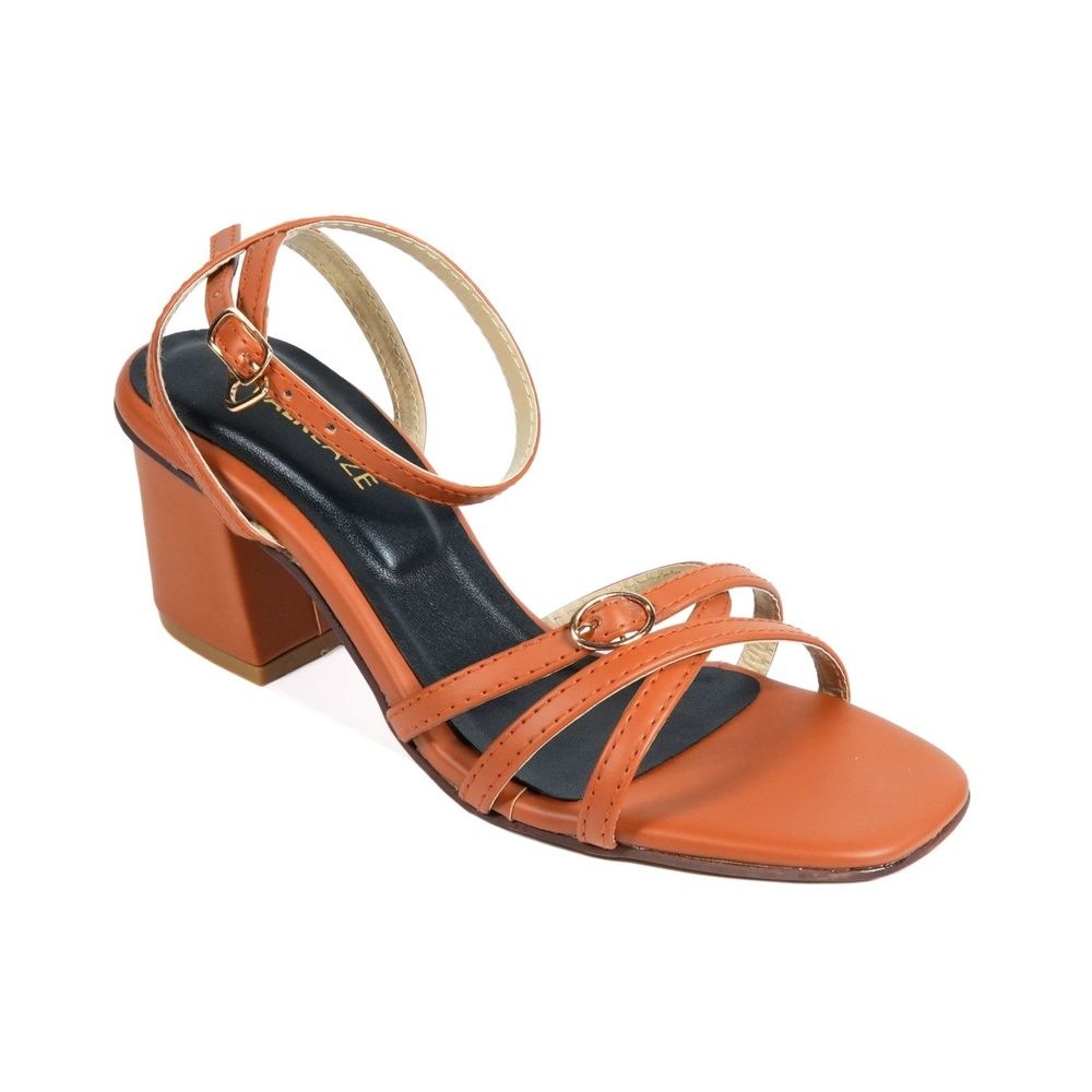 Walkeaze Women Formal Block Heel, Mustard, 62958S