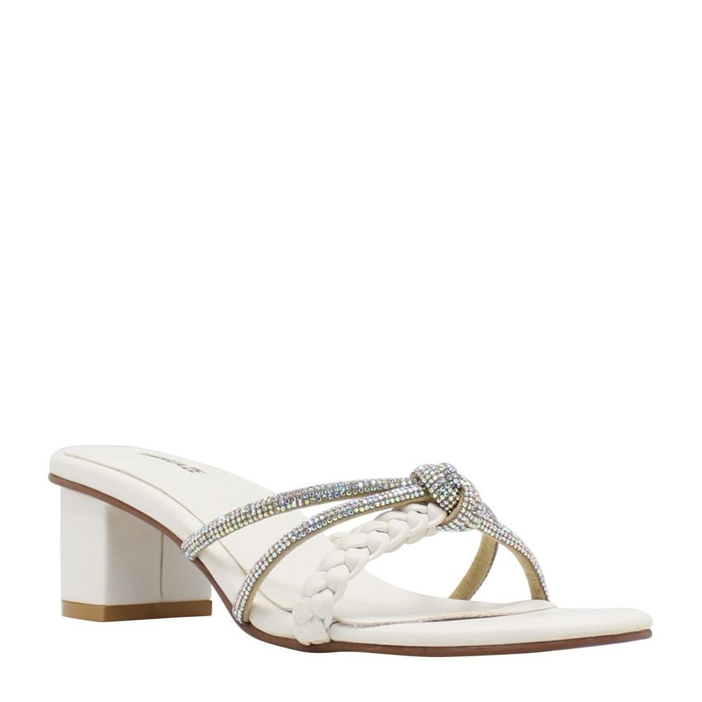 Walkeaze Women Formal Block Heel, White, 74668S