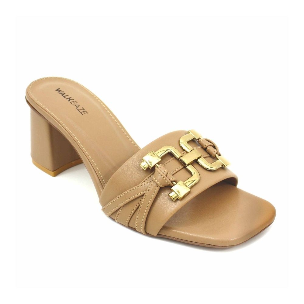 Walkeaze Women Formal Block Heel, Fawn, 74939S