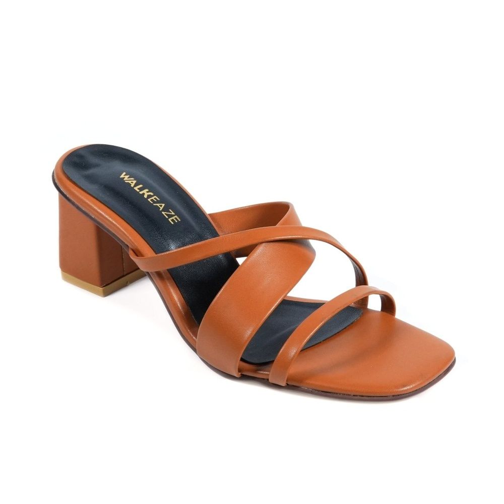 Walkeaze Women Formal Block Heel, Mustard, 75077S