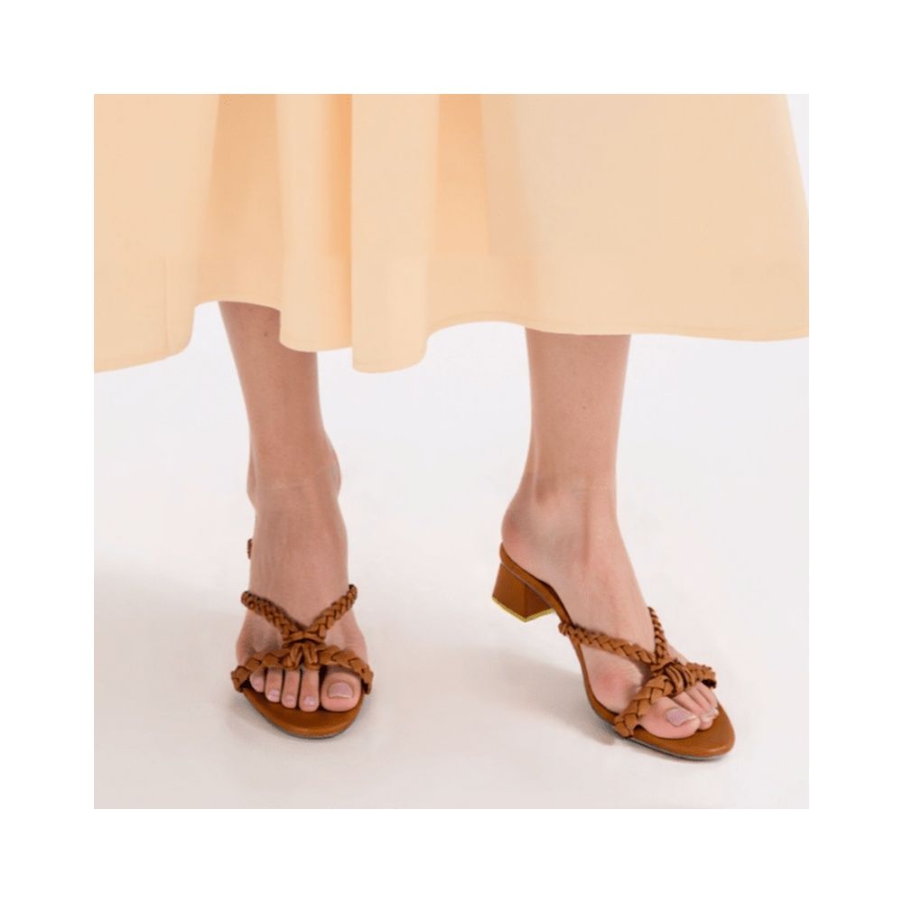 Walkeaze Women Formal Block Heel, Mustard, 75196S