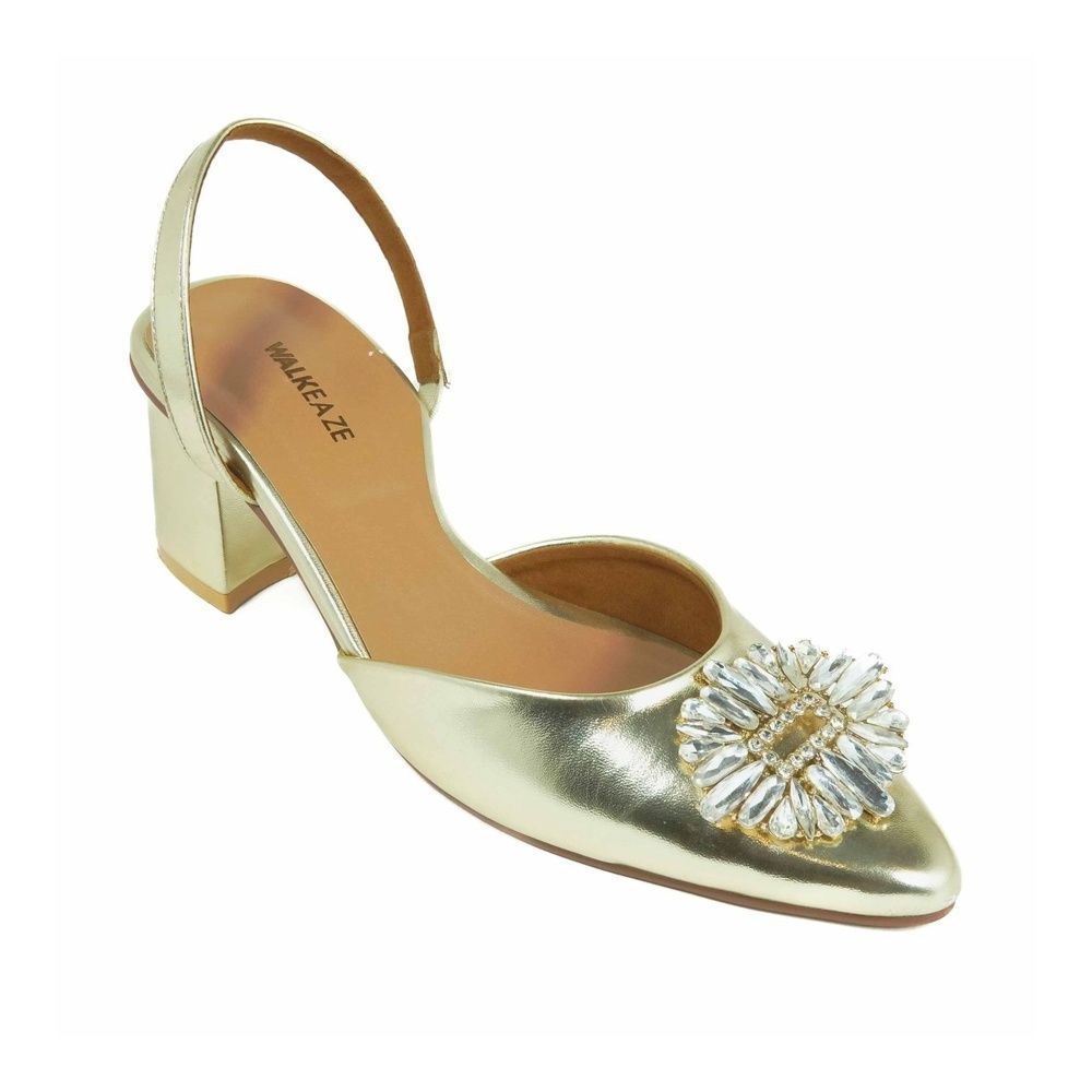 Walkeaze Women Formal Slingback, Golden, 62806S