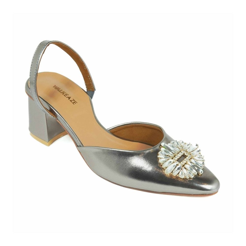 Walkeaze Women Formal Slingback, Gray, 62806S