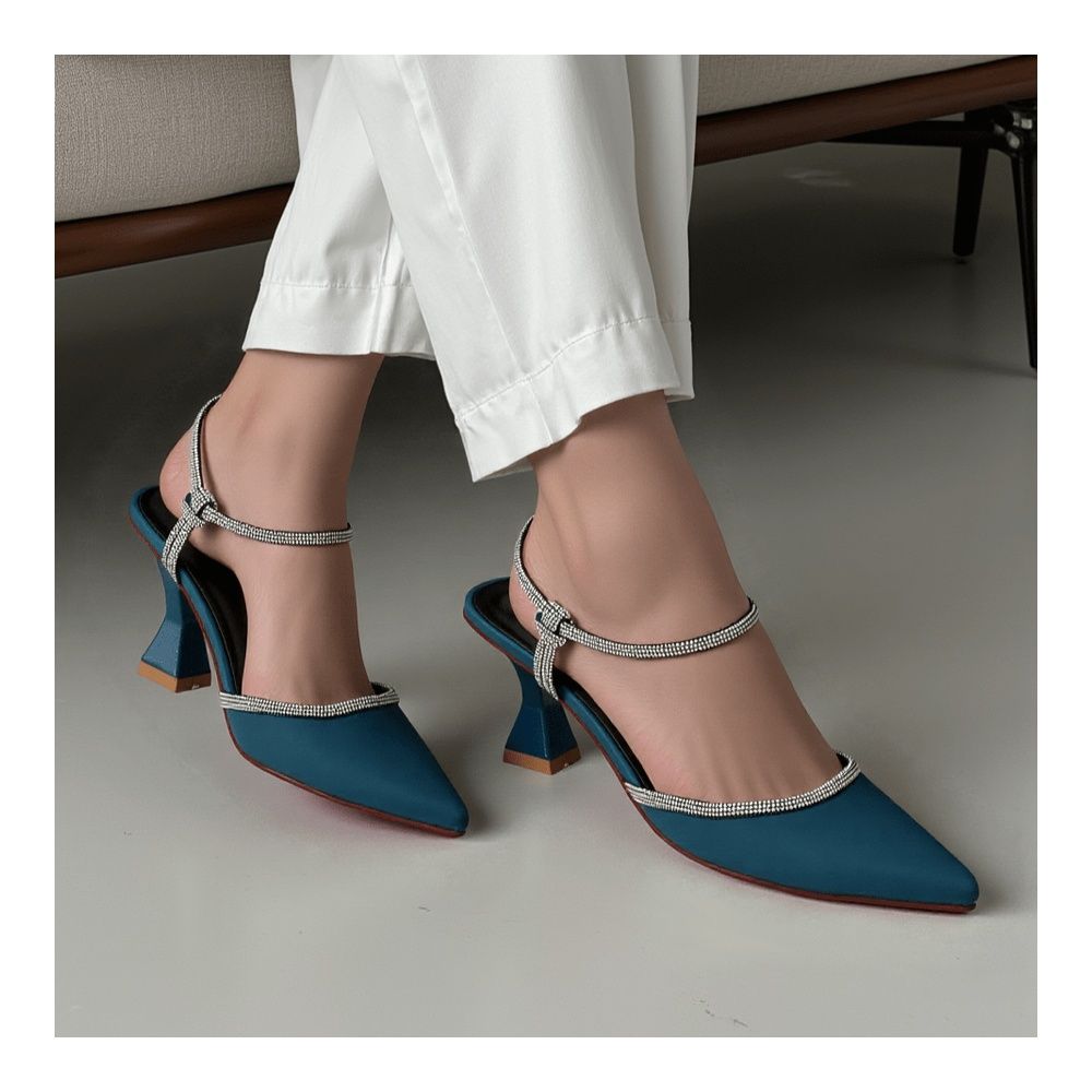 Walkeaze Women Formal Court Shoes, Aqua, 62858S