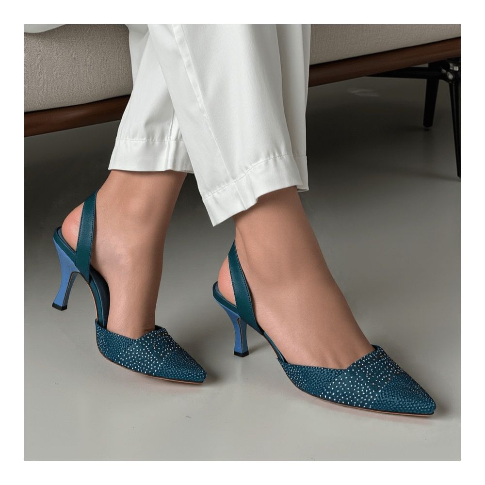 Walkeaze Women Formal Court Shoes, Aqua, 74961S