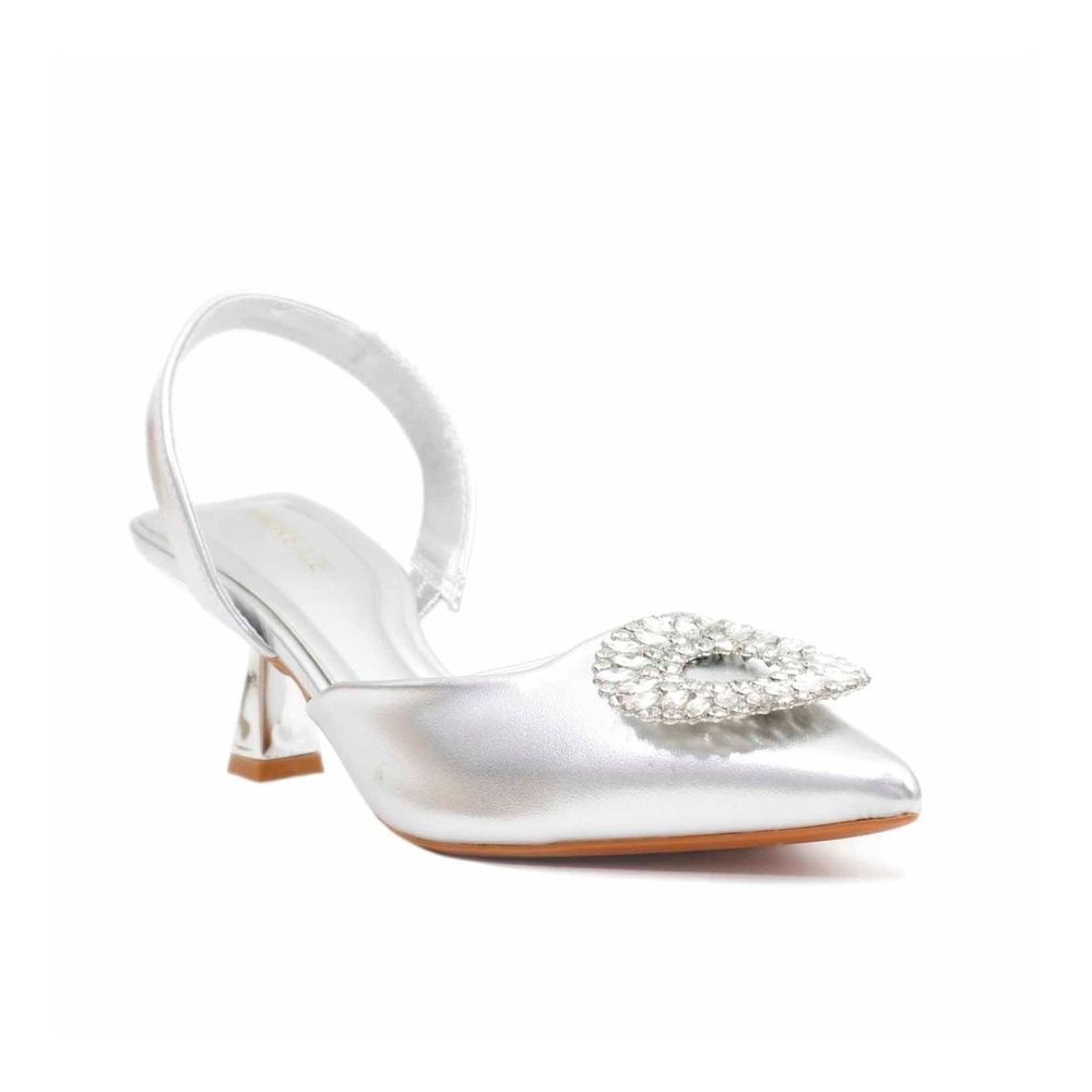 Walkeaze Imported Formal Slingback, Silver, 98367S
