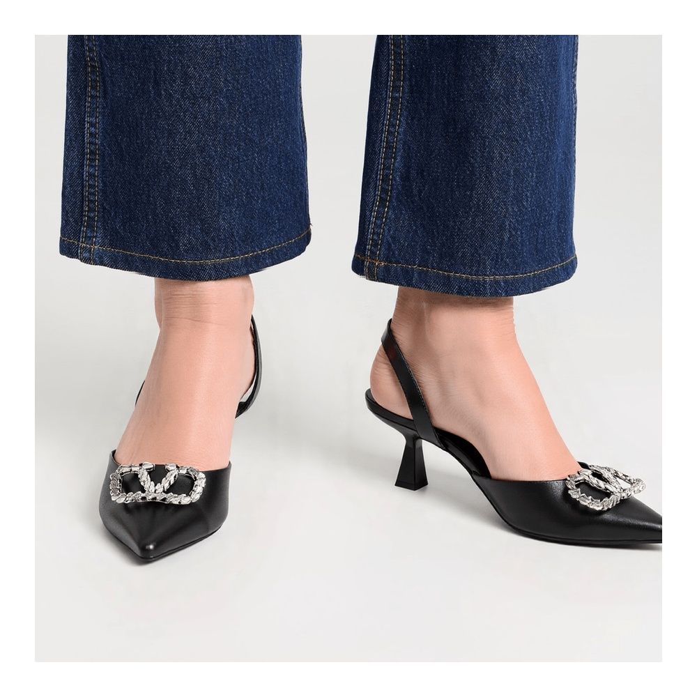 Walkeaze Imported Formal Slingback, Black, 98368S