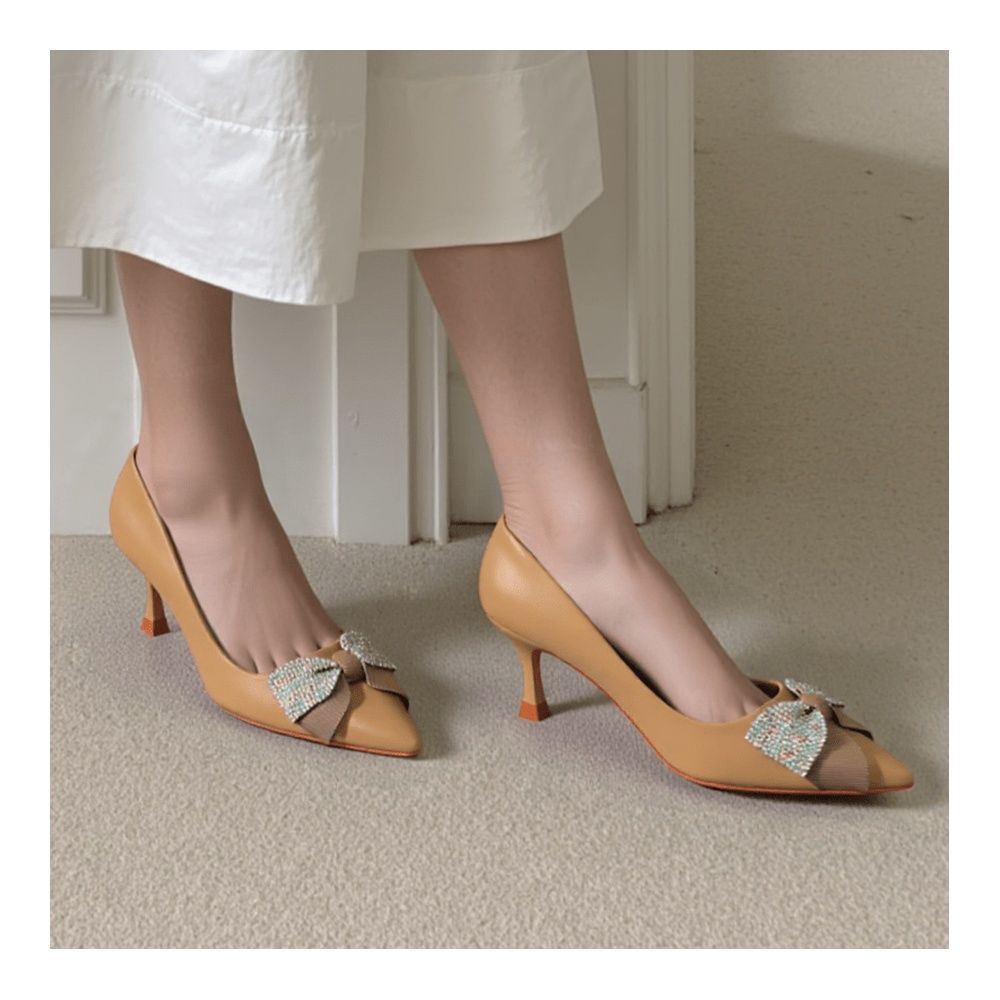 Walkeaze Imported Formal Court Shoes, Beige, 98394S