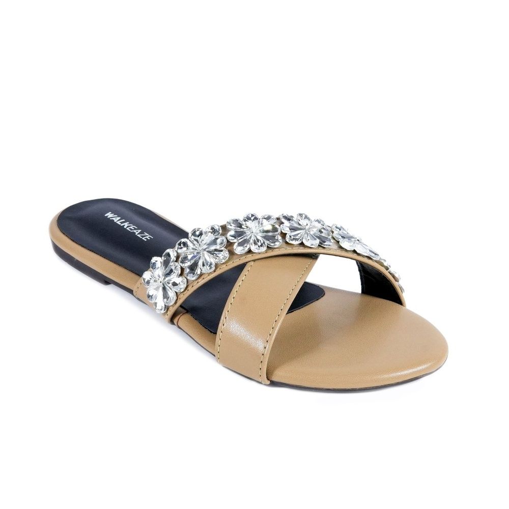 Walkeaze Women Formal Slippers, Fawn, 40808S