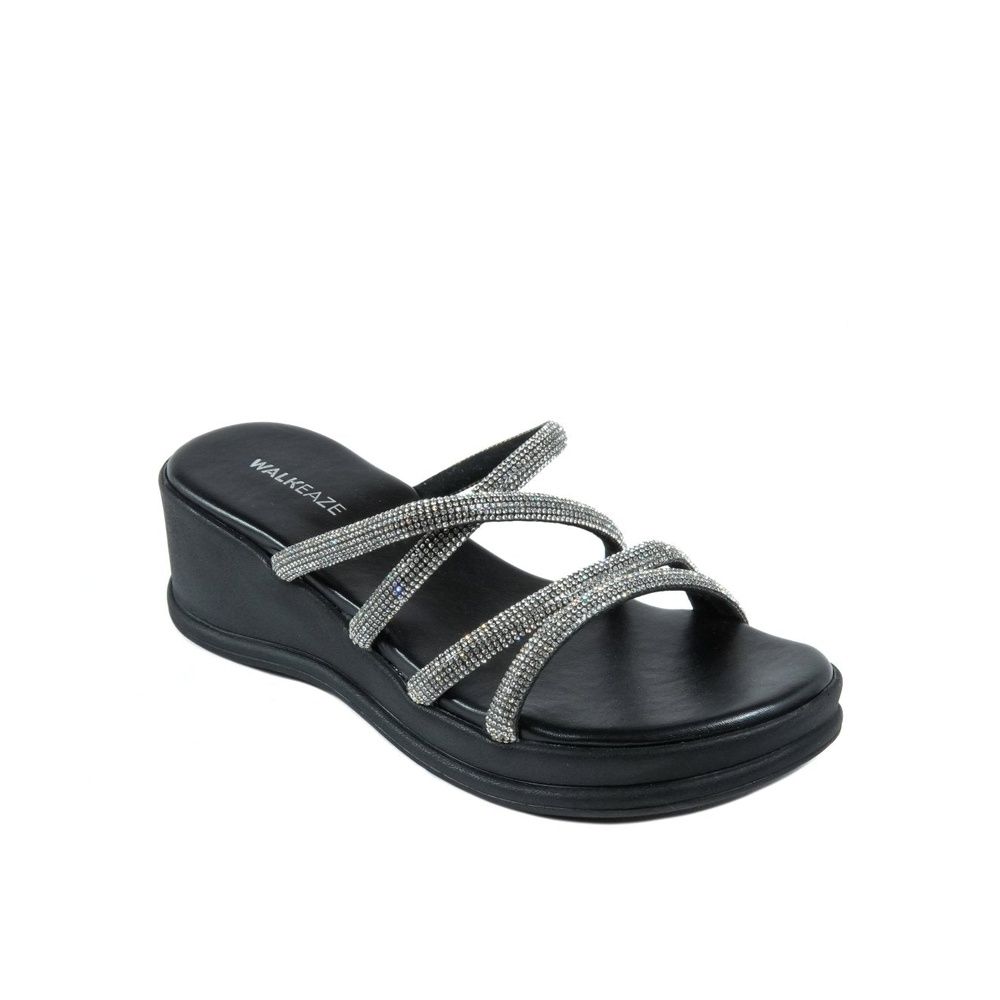 Walkeaze Women Formal Wedge, Black, 75049S