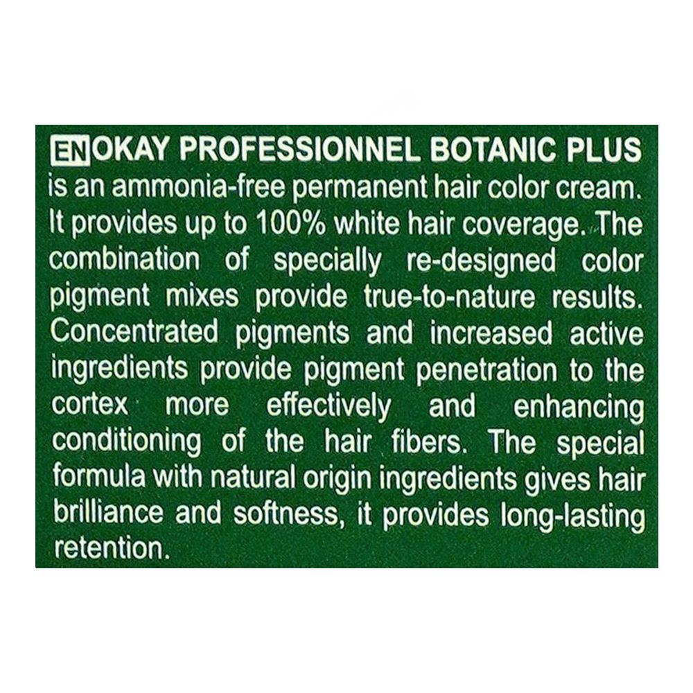 Okay Professionnel Botanic Plus Hair Color, Hair Dye Cream, 60ml, 9.11 ...