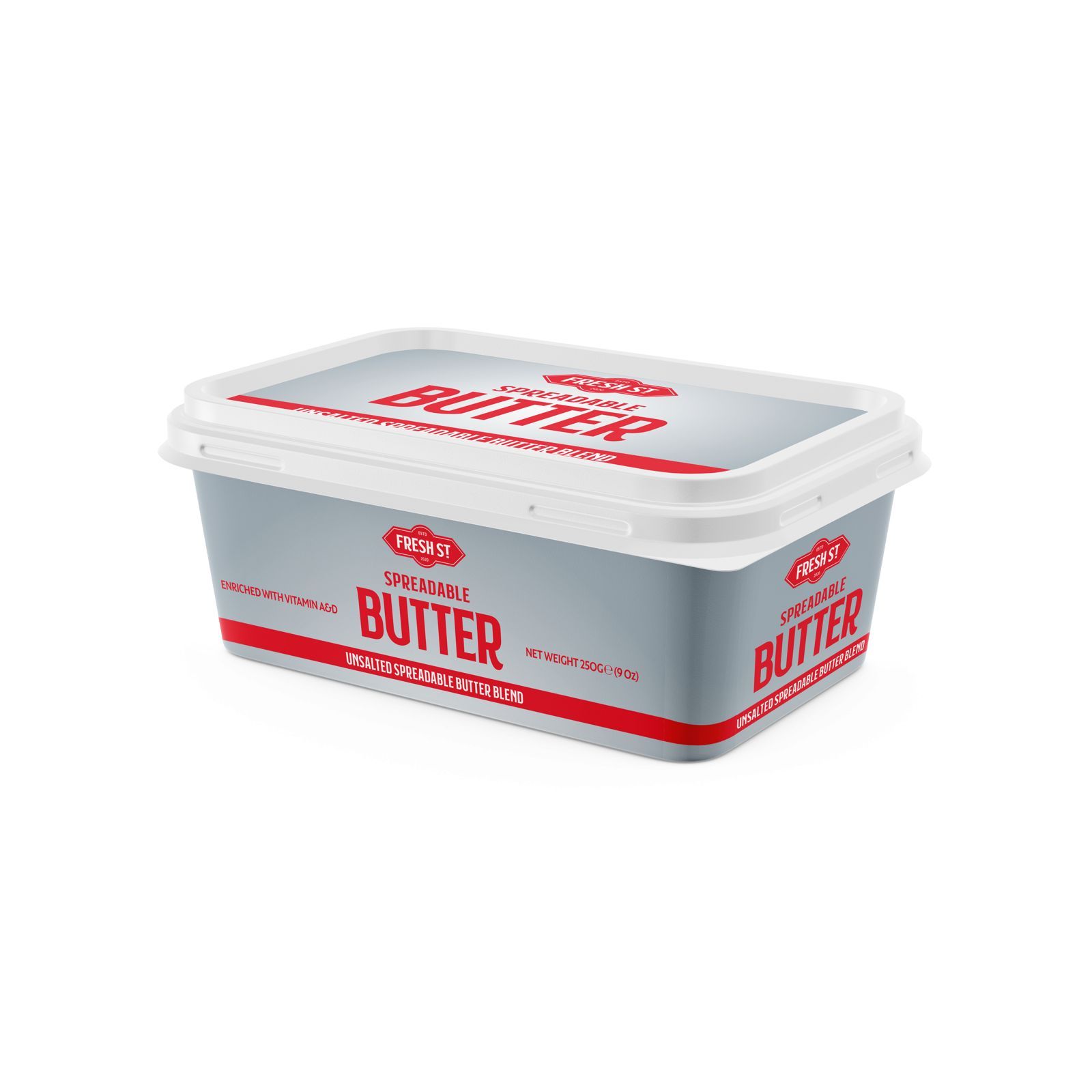 Fresh St! Unsalted Spreadable Butter, 250ml
