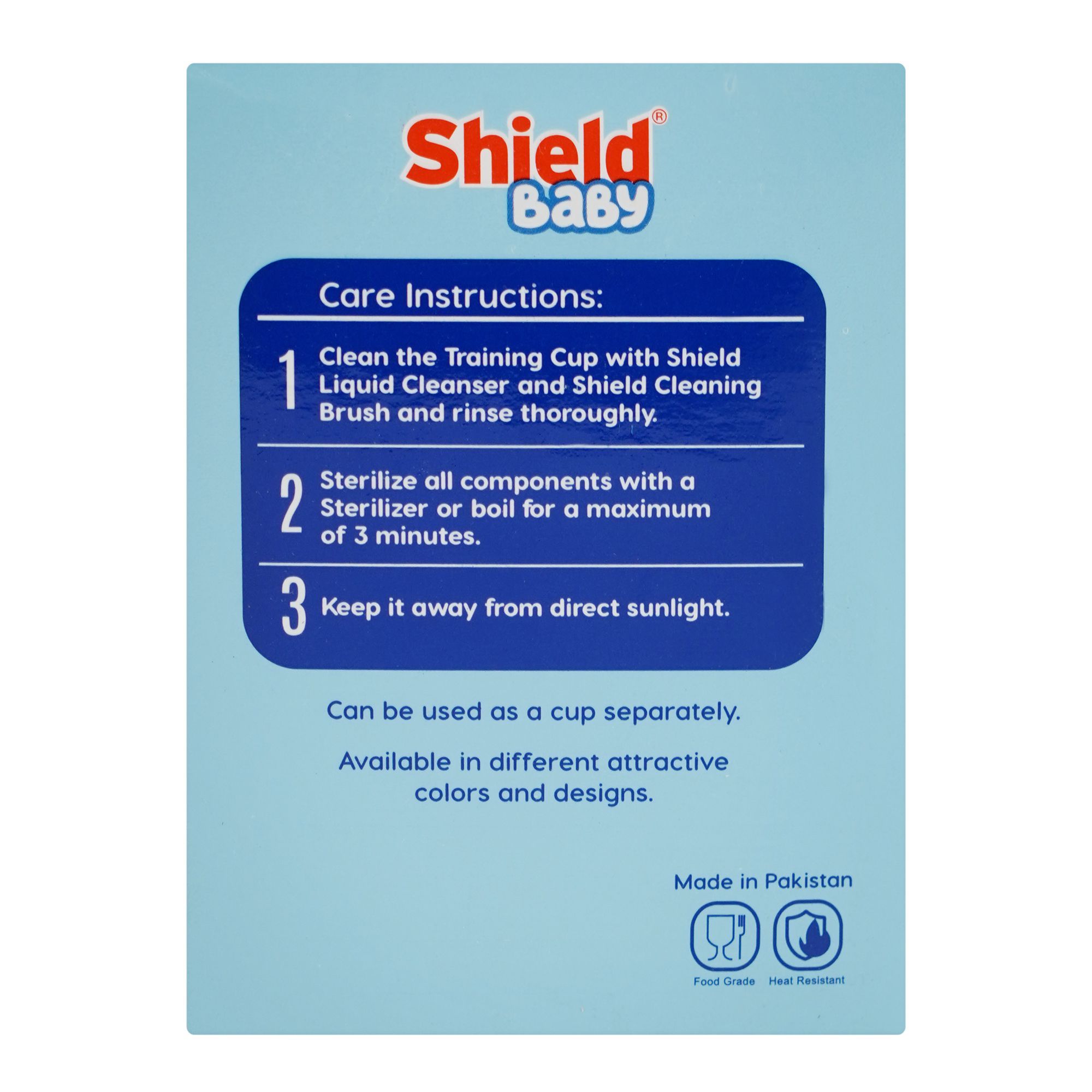 Shield Baby Non-Spill Training Cup, For 12+ Months, 180ml, Assorted Colour