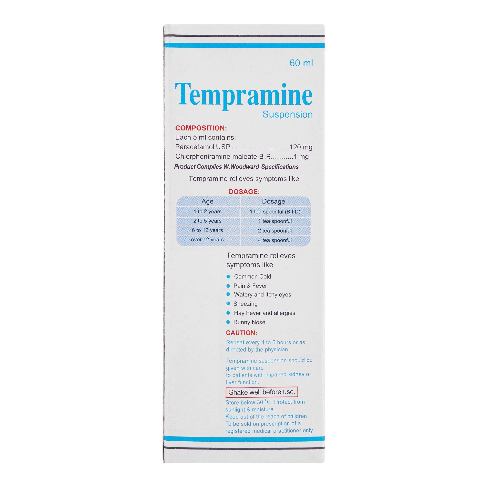 Purchase Woodward's Tempramine Suspension, 60ml Online at Best Price in ...