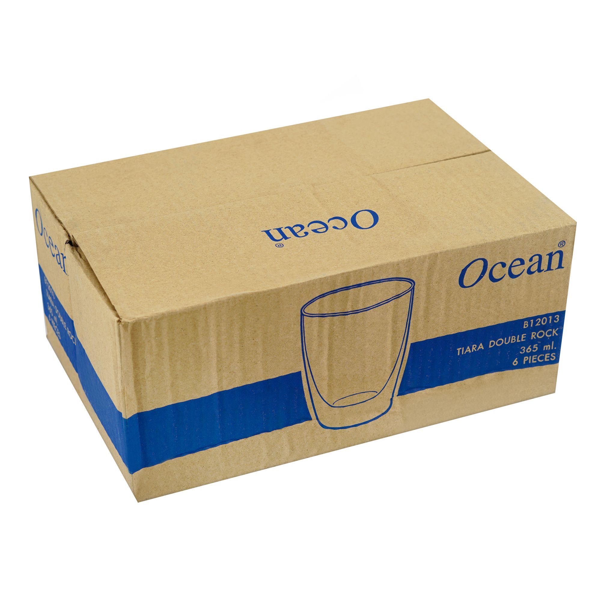 Ocean Double Rock Glass Set, 365ml Each, 6-Pack, B12013