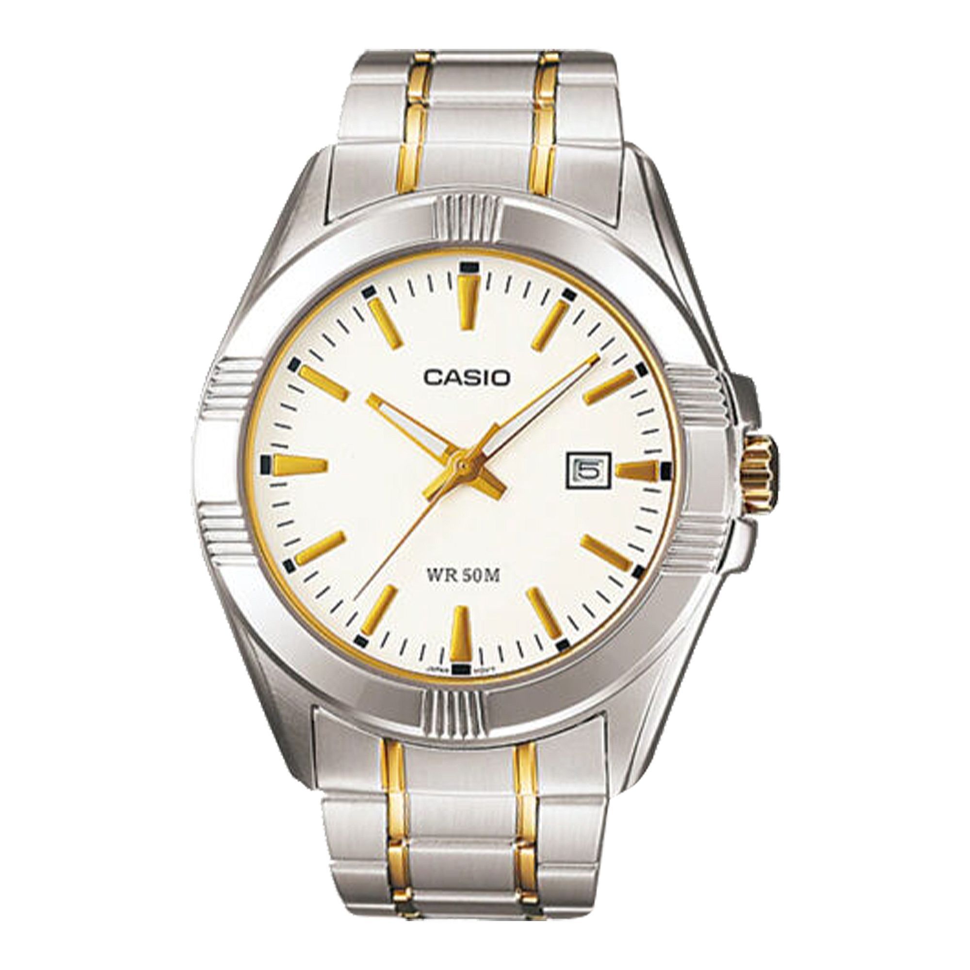Order Casio Men's Chrome Round Dial With Two Tone Bracelet Analog Watch ...
