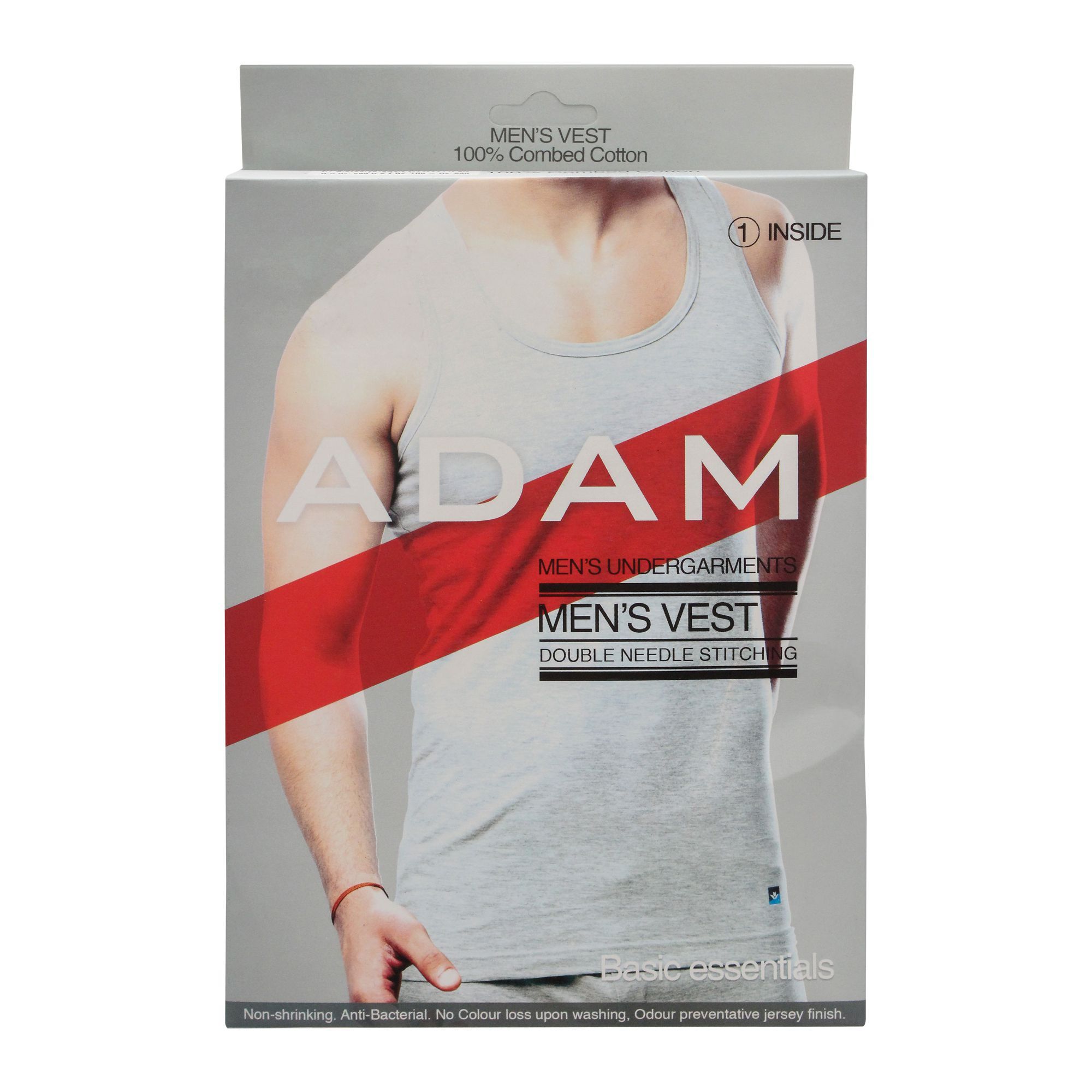 Buy Adam Men's Vest, 1 Pack, Grey, 5409 Online at Best Price in ...