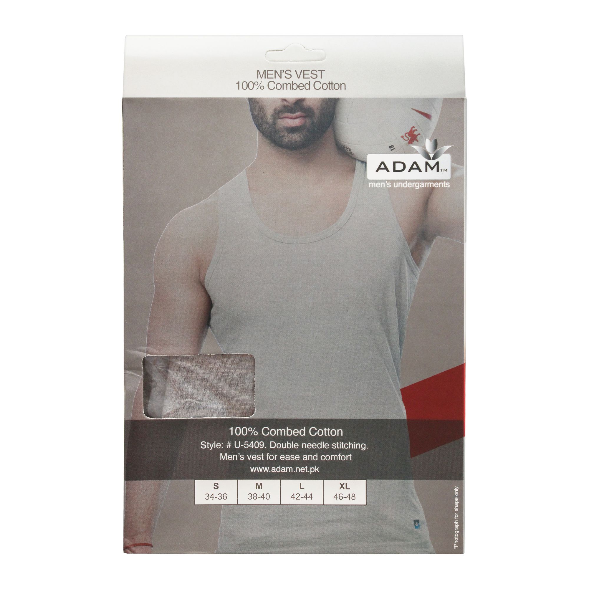 Buy Adam Men's Vest, 1 Pack, Grey, 5409 Online at Best Price in ...