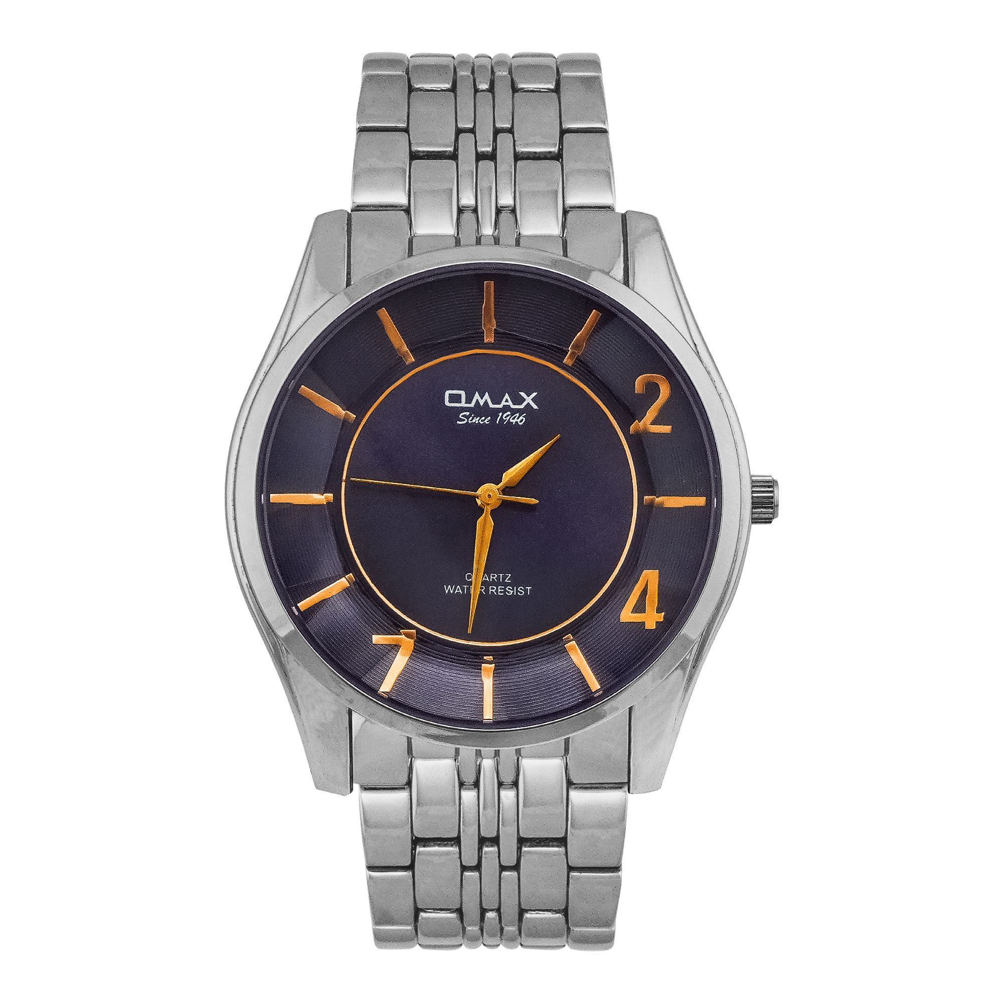 Purchase Omax Men's Chrome Round Dial With Navy Blue Background ...