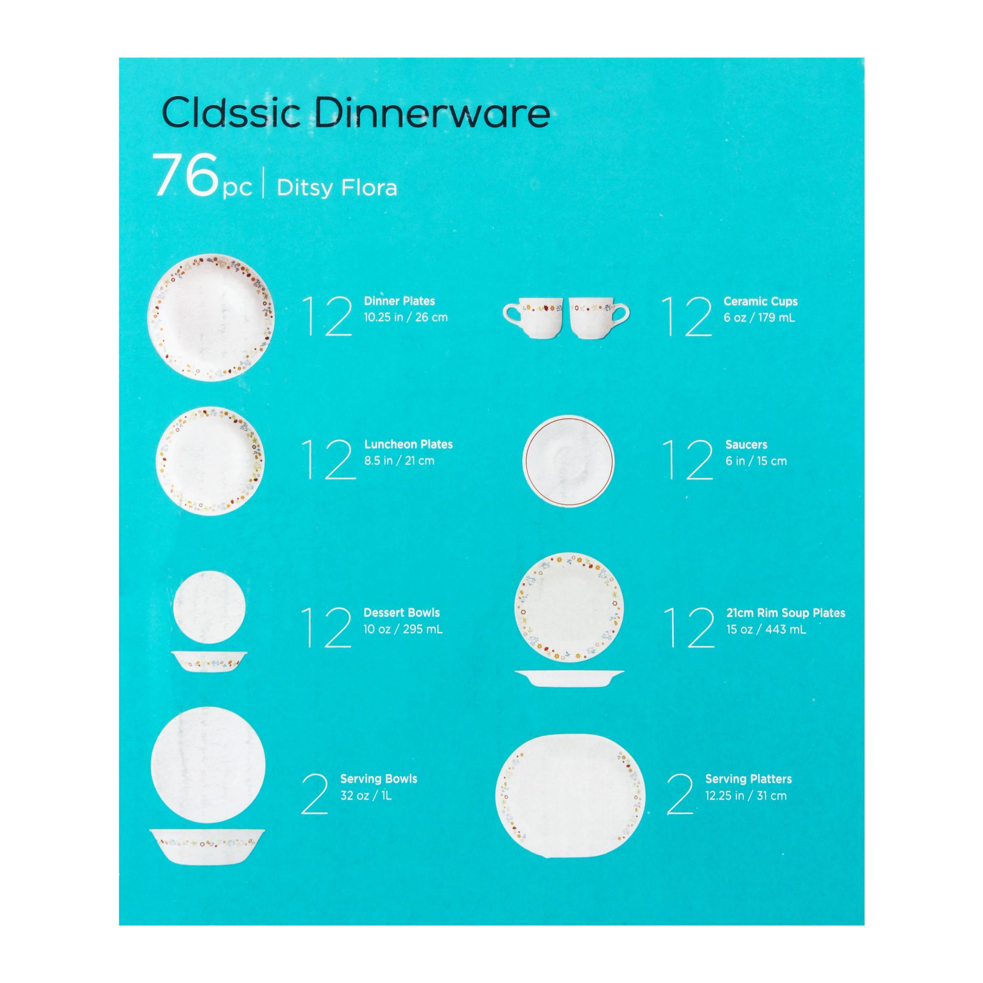 Buy Corelle Livingware Dinner Set, Tree Bird, 80 Pieces, 80-TD-PK ...