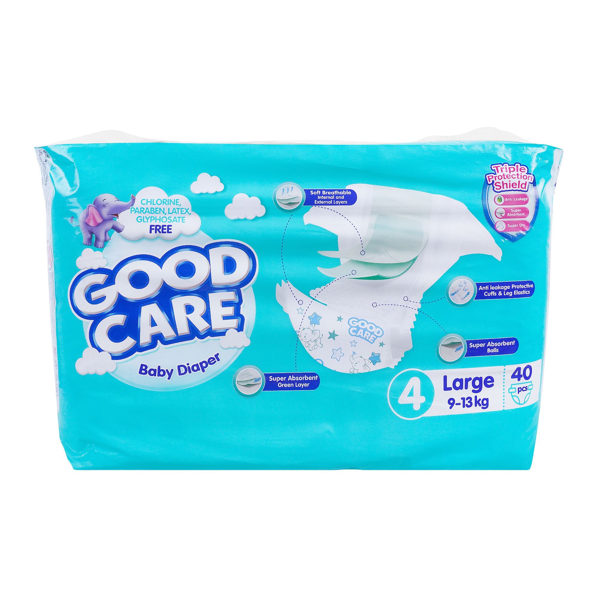 Purchase Good Care Baby Diaper, 4, Large, 9-13kg, 40-Pack Online at ...