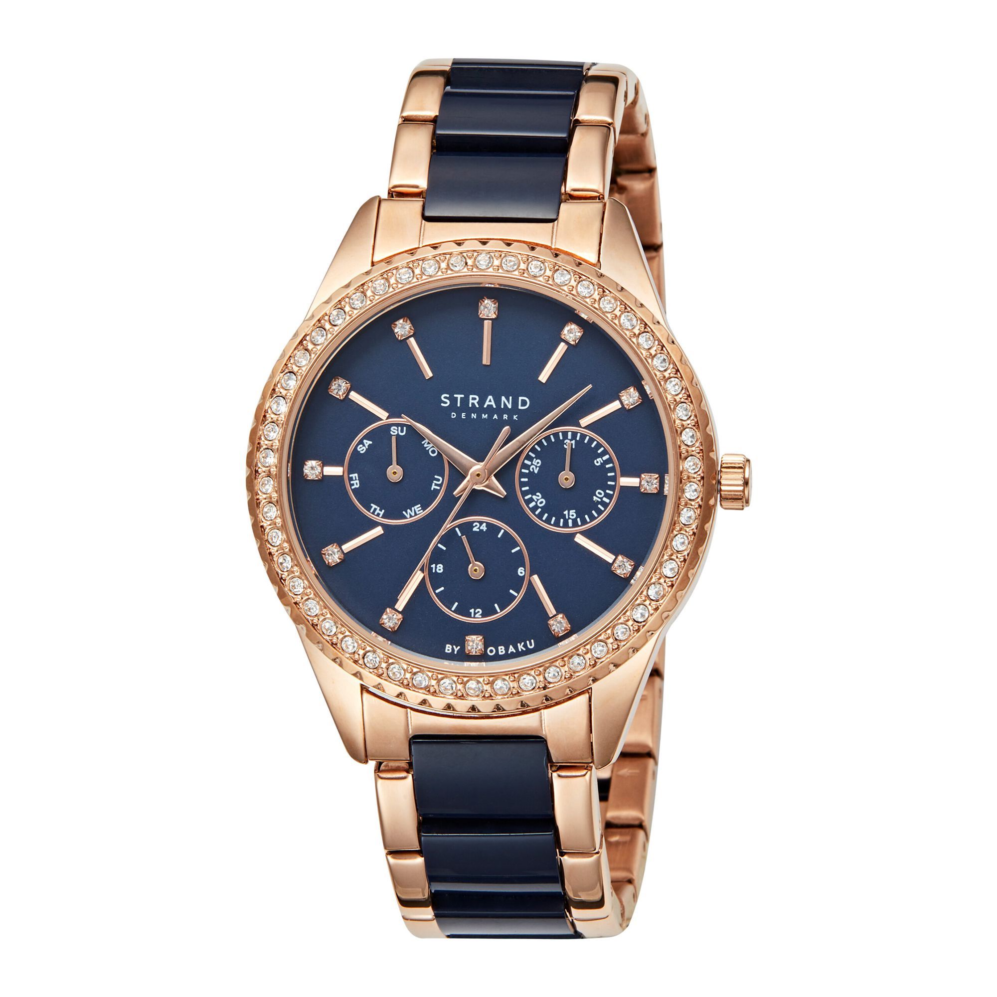 Buy Obaku Women's Strand Denmark Designed Blue Round Dial With Two Tone ...