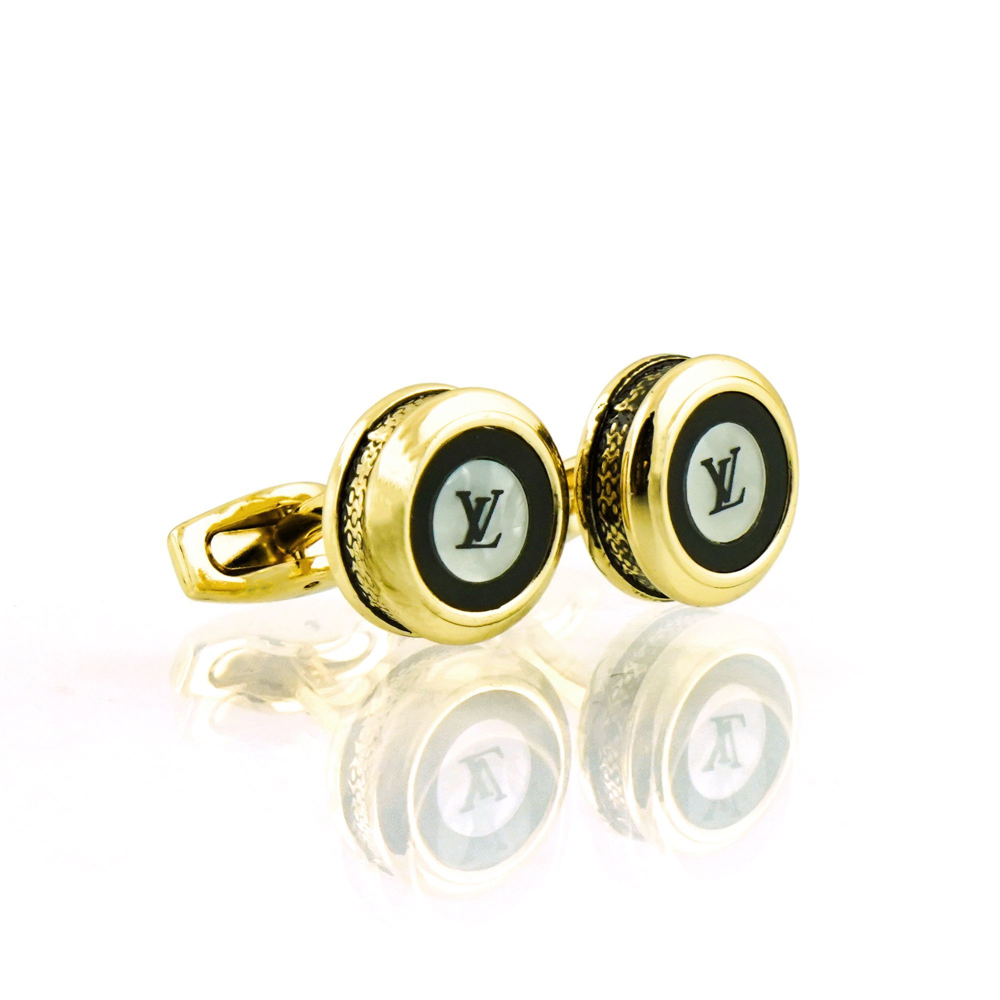 Purchase L-V Cufflinks For Men, Golden, C-28 Online at Special Price in ...