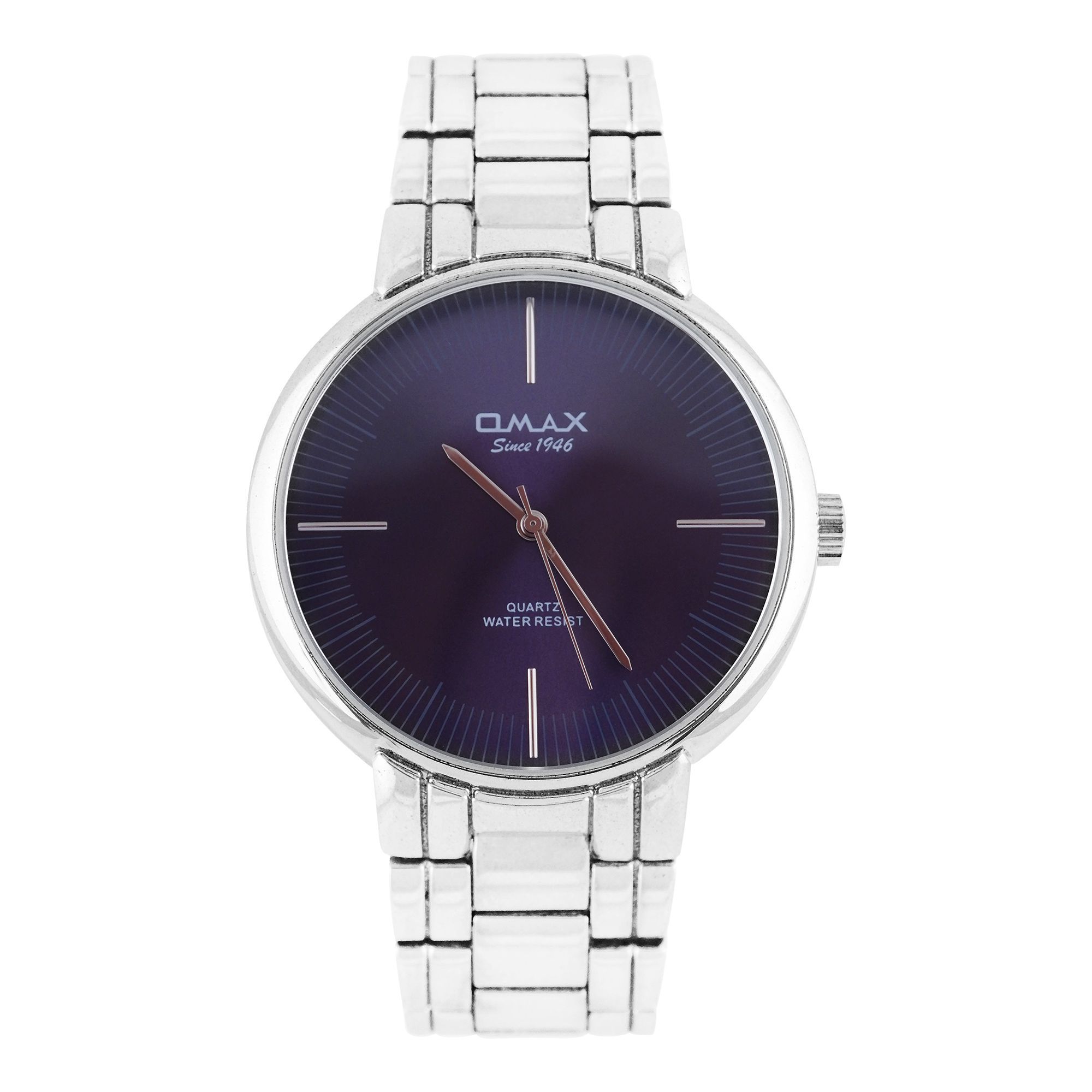 Purchase Omax Men's Chrome Round Dial With Navy Blue Background ...