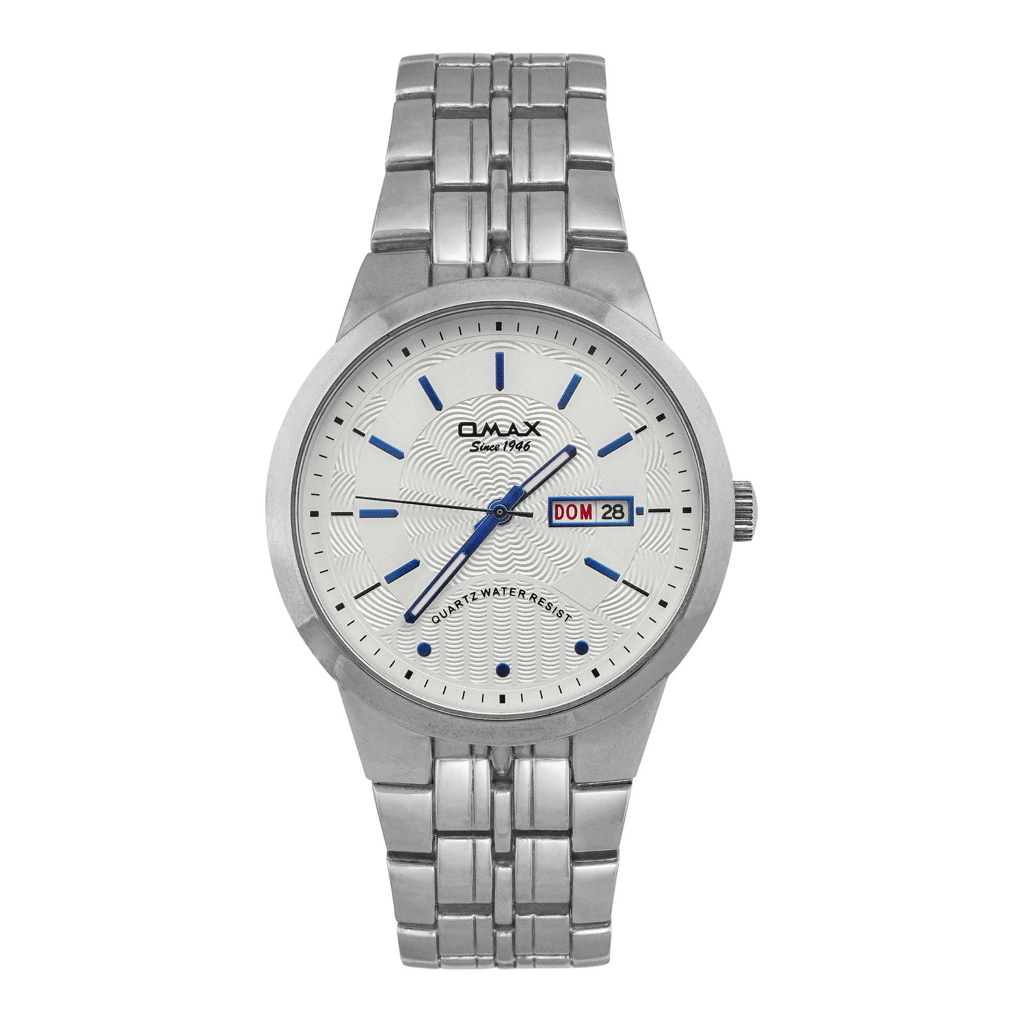 Order Omax Men's Chrome Round Dial With Designed White Background ...