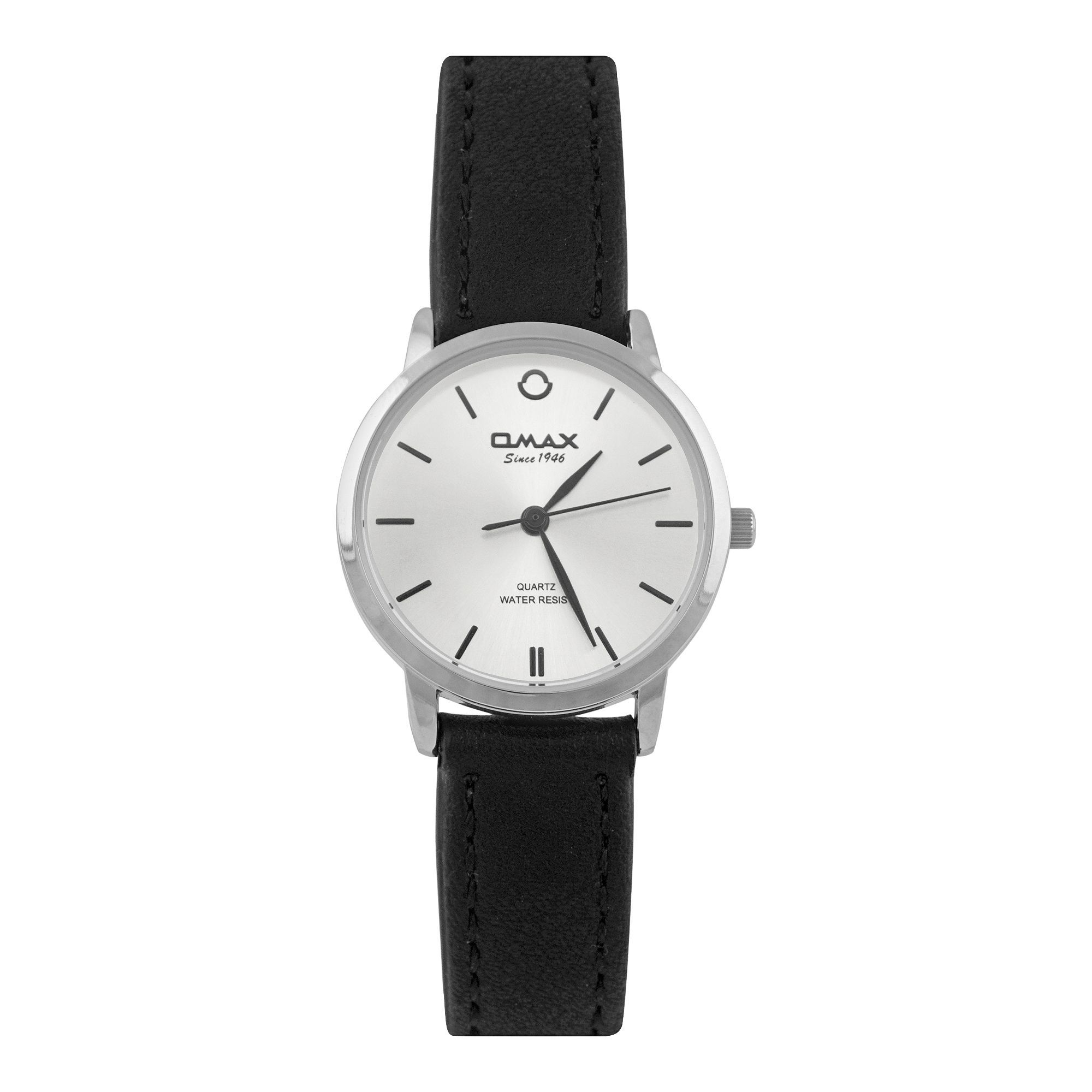 Buy Omax Women's Chrome Round Dial With Plain Black Strap Analog Watch ...