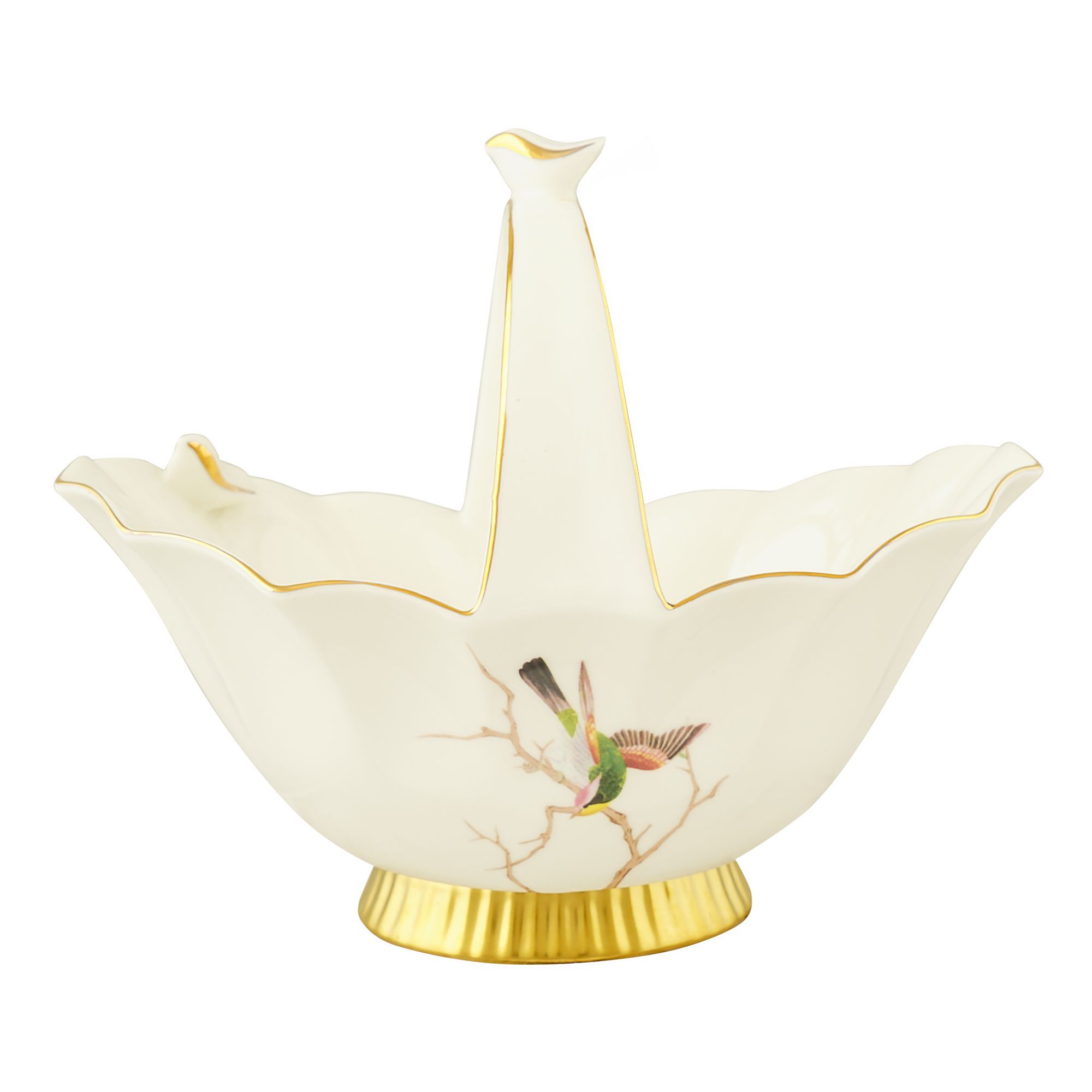 Angela Bird Ceramic Fruit Serving Basket, Ideal For Table Decor, BRD275