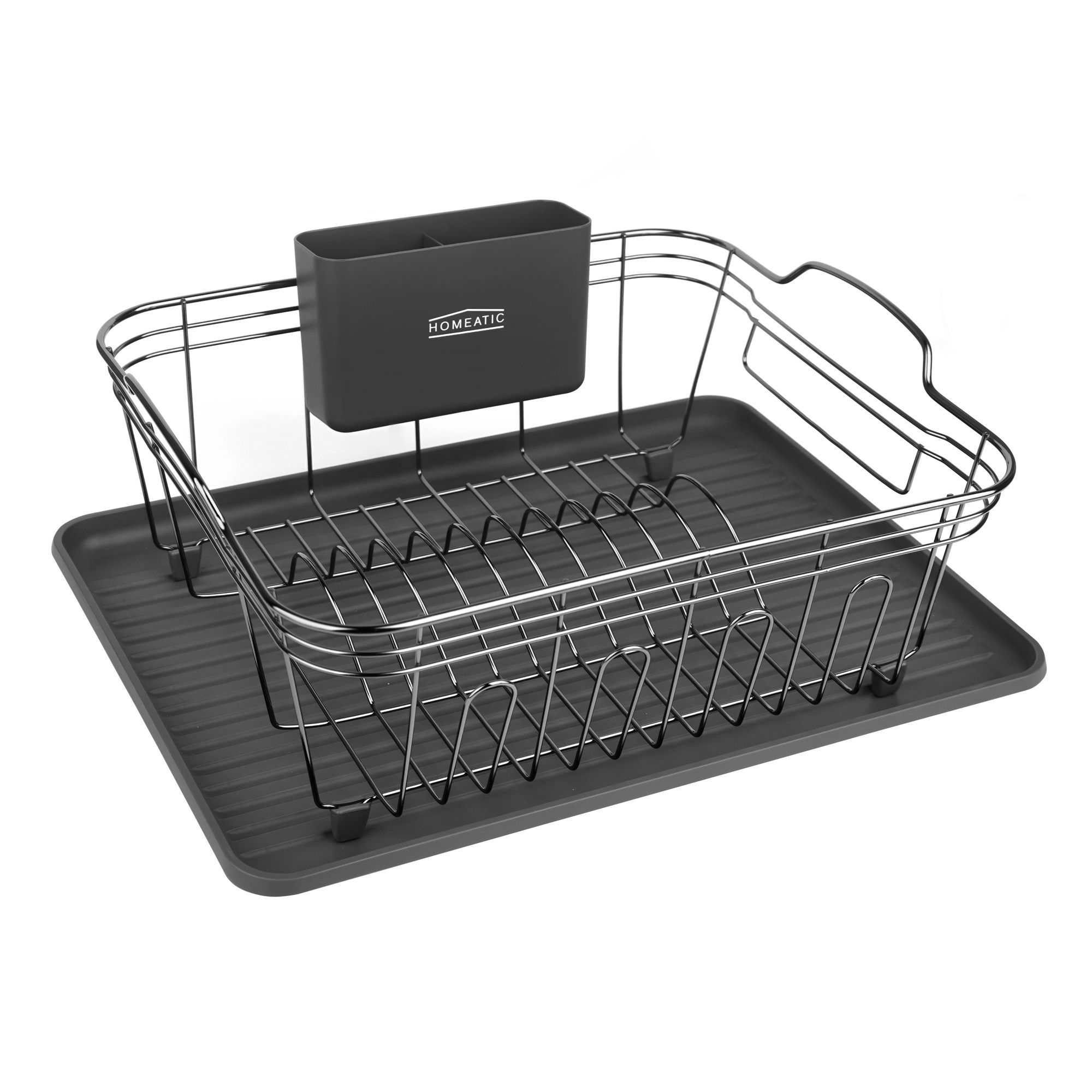 Order Homeatic Classic Dish Rack With Tray, Grey, HMK-1003 Online at ...
