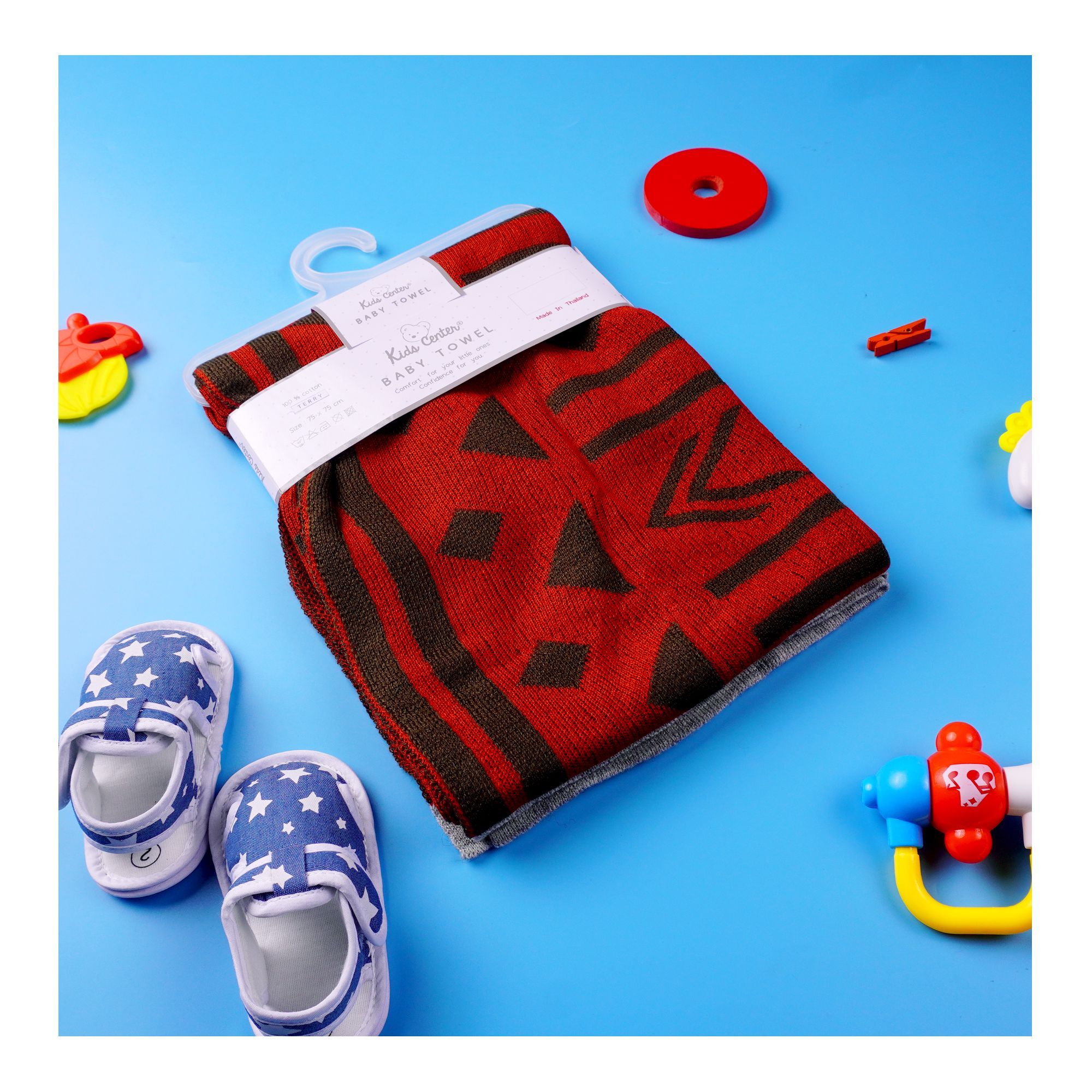 Kids Center Baby Bath Towel, Brown Multi