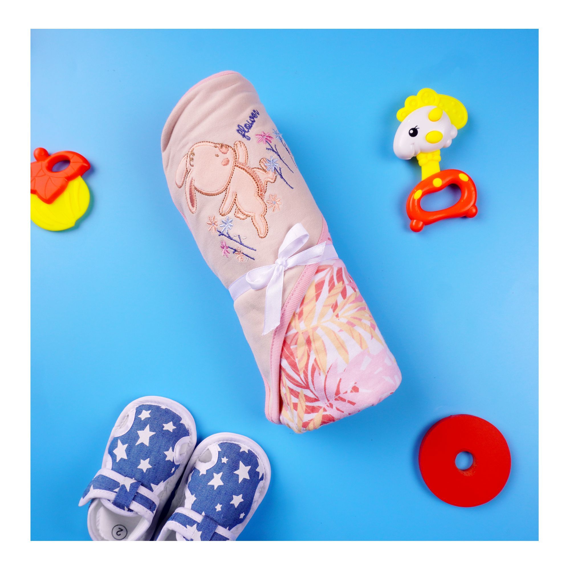 Kids Center Flower Rabbit Baby Wrapping Sheet, Soft Cotton Swaddle ...