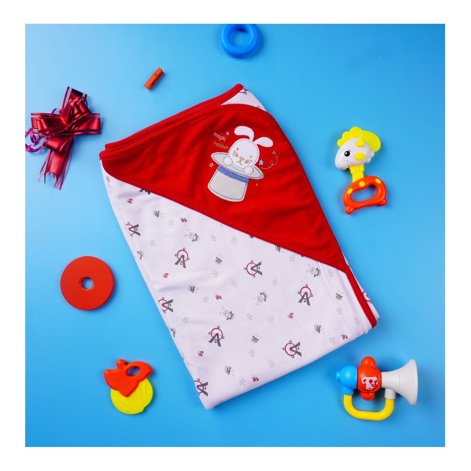Kids Center Magic Rabbit Baby Wrapping Sheet, Soft Cotton Swaddle ...