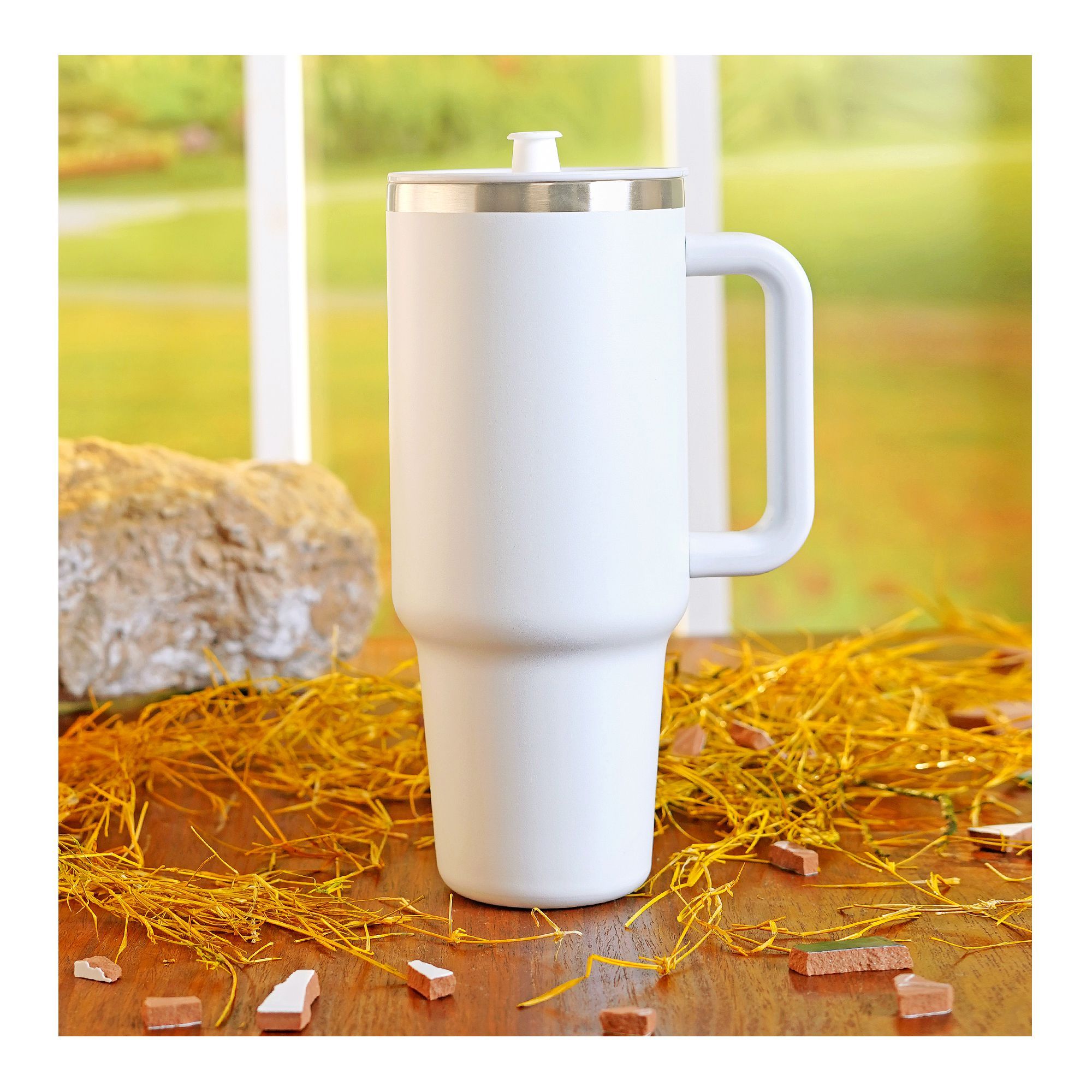 Stainless Steel Insulated Plain Tumbler, BPA Free, 1180ml, White