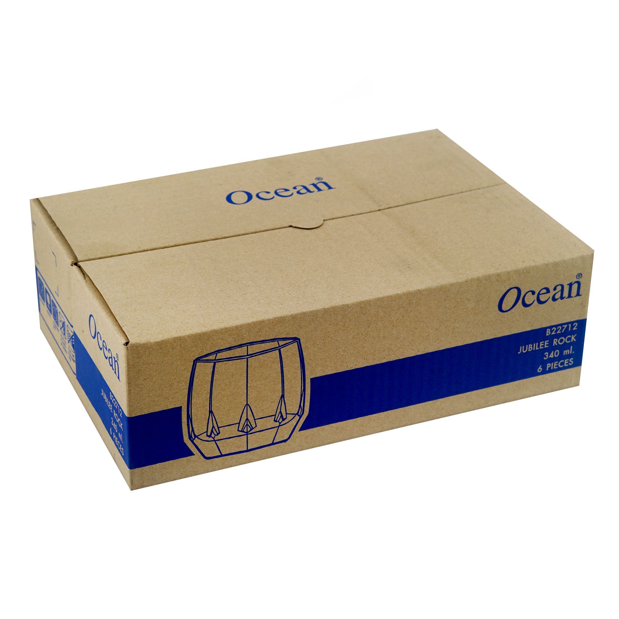 Ocean Jubilee Rock Glass Set, 340ml Each, 6-Pack, B22712